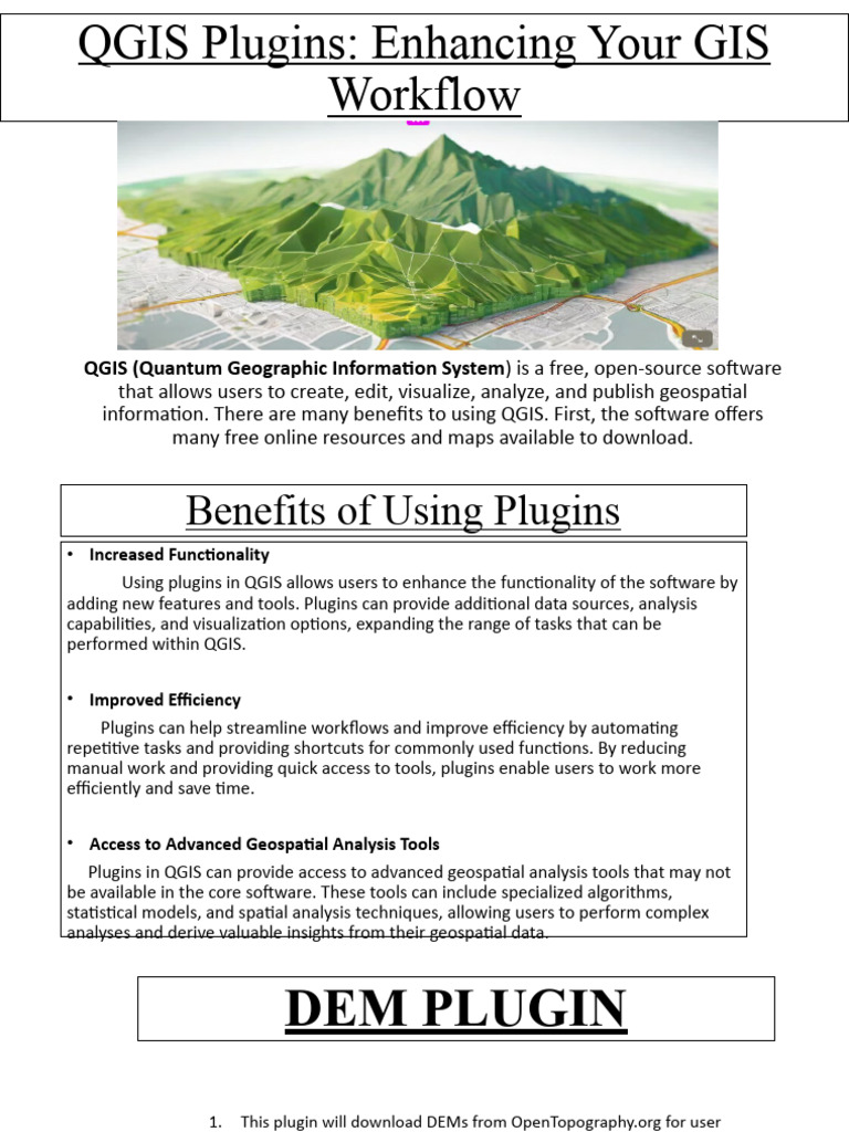QGIS Plugins Enhancing Your GIS Workflow | PDF | Geographic Information ...