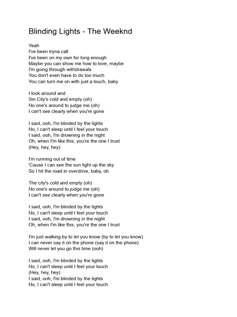 Blinding Lights - The Weeknd | PDF