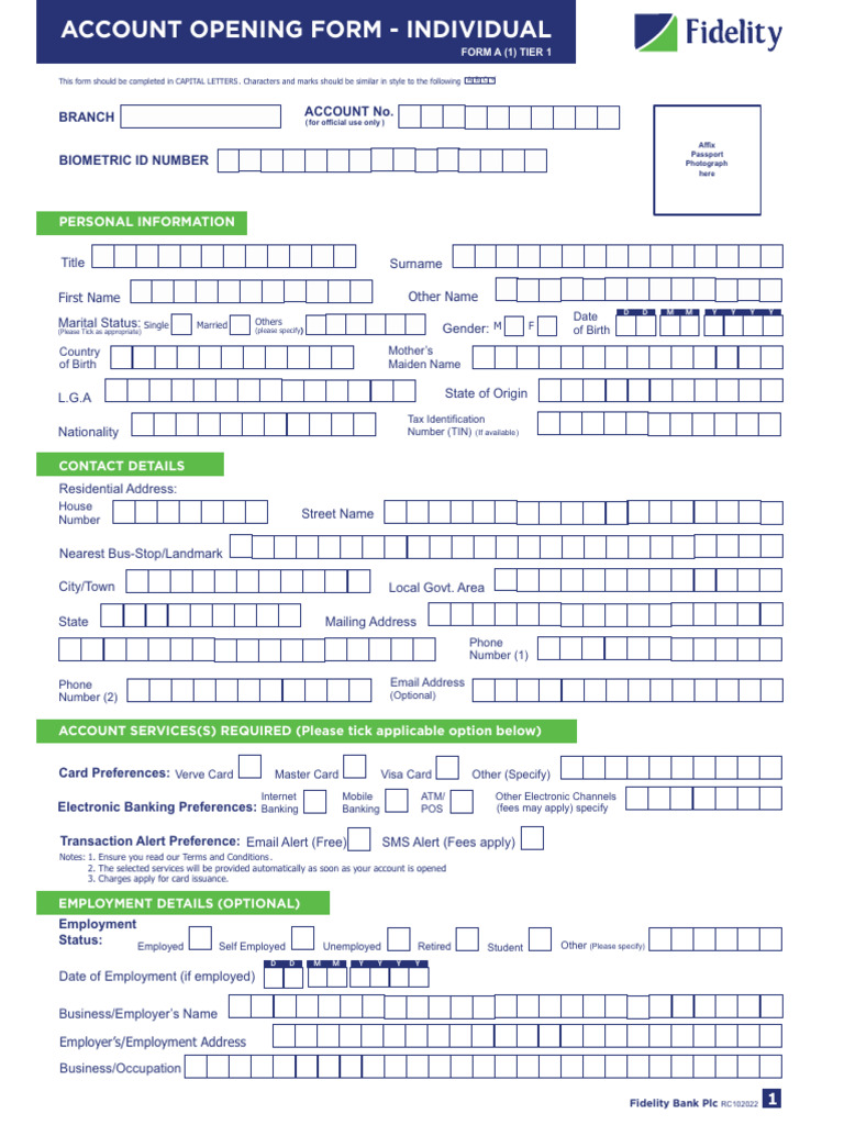 Fidelity Complete Form | PDF