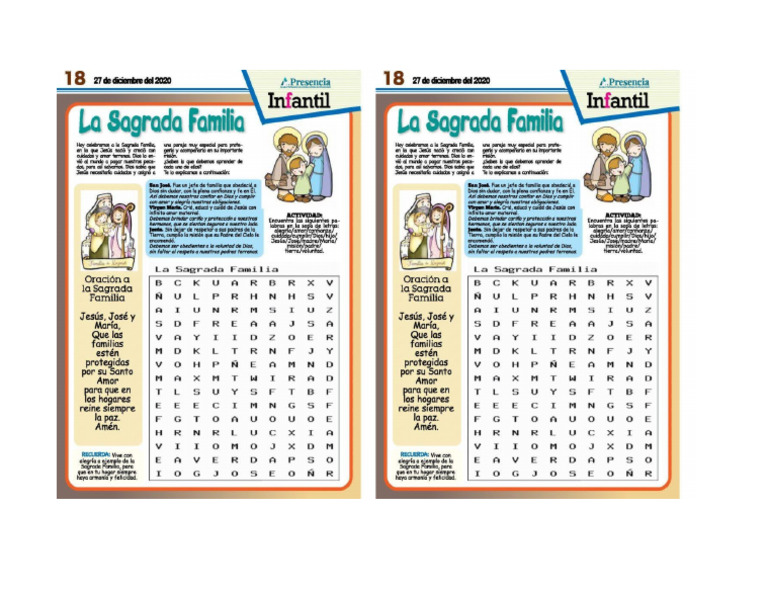 Actividad La Familia de Jesus | PDF