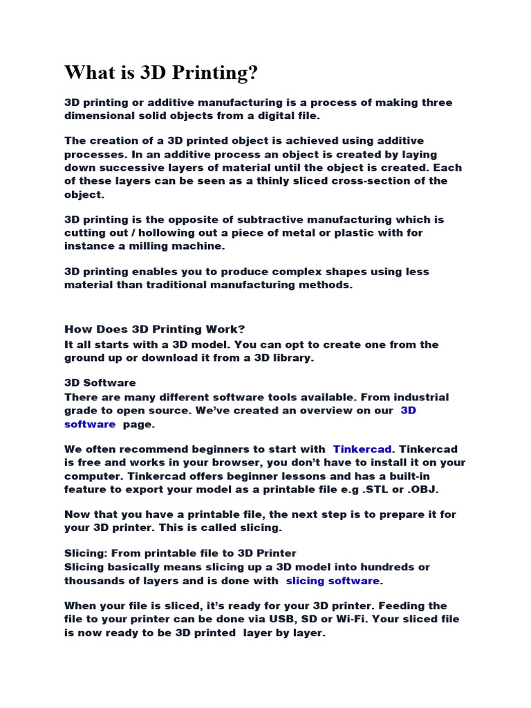 What Is 3D Printing | PDF | 3 D Printing | 3 D Computer Graphics