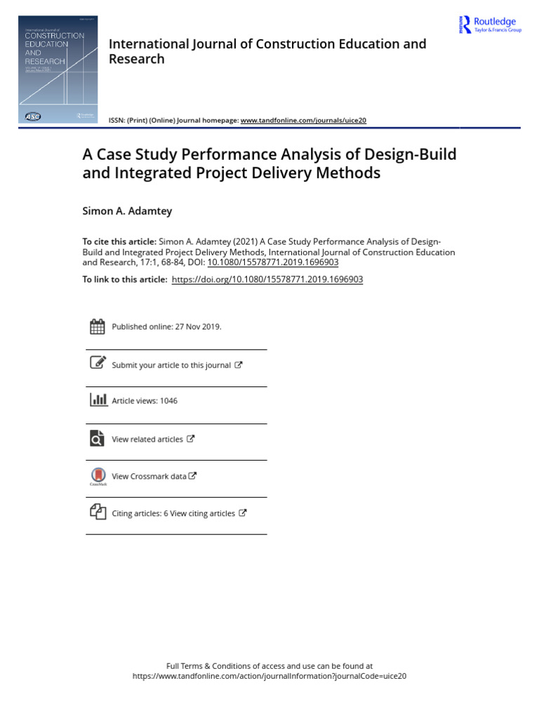 A Case Study Performance Analysis of Design-Build and Integrated ...