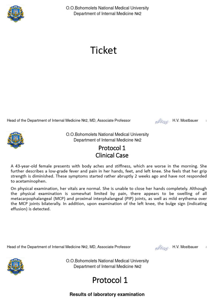 Example of An Exam Ticket | Download Free PDF | Internal Medicine | Pain