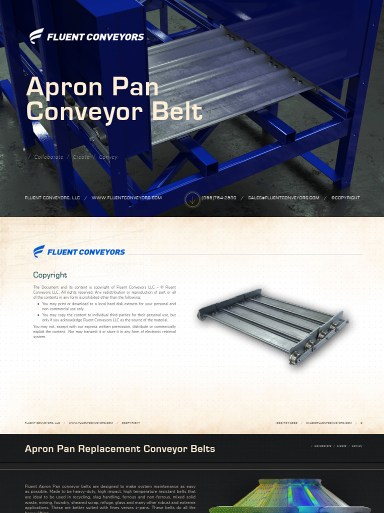 Fluent Conveyors Replacement Apron Pan Conveyor Belts | PDF | Belt ...