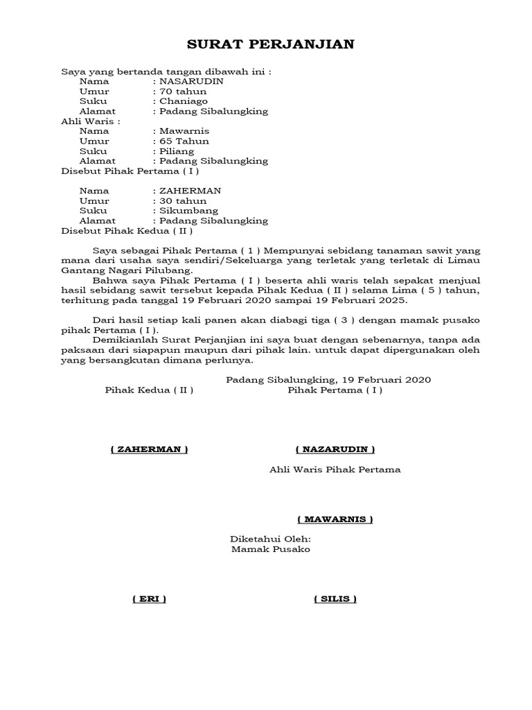 Surat Perjanjian Utang | PDF