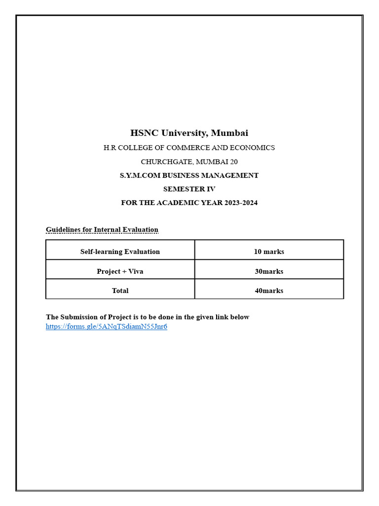 Sem4-BM-SLE & Project Guideline | PDF | Retail | Methodology
