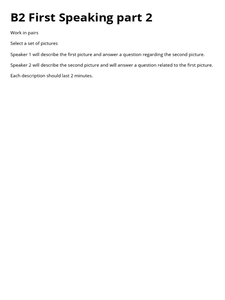 B2 First Speaking Part 2 | PDF | Fluency | Psycholinguistics