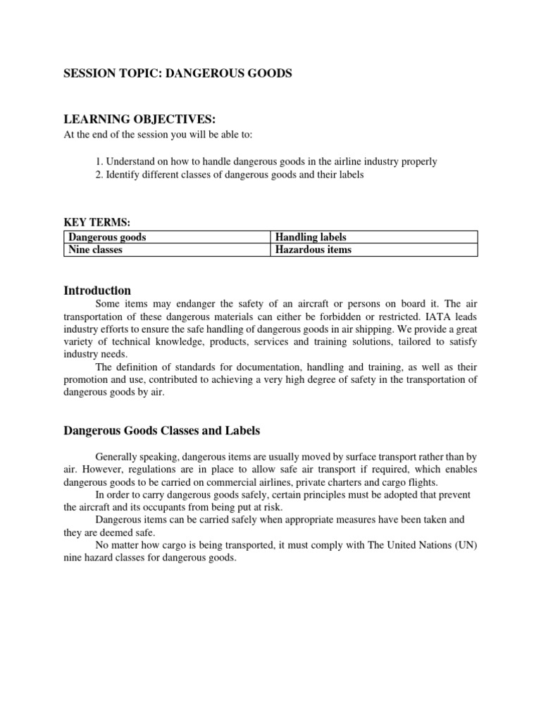 Chapter 13 Dangerous Goods | PDF | Dangerous Goods | Chemistry