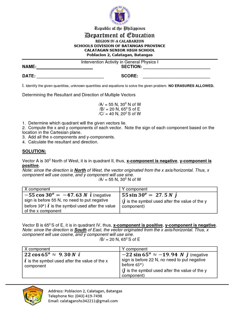 Ia Vectors Pdf Euclidean Vector Cartesian Coordinate System