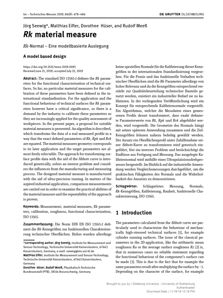 RK Material Measure | PDF | Surface Roughness