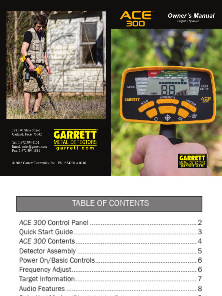 Garrett Ace 300 | PDF | Metal Detector | Metals