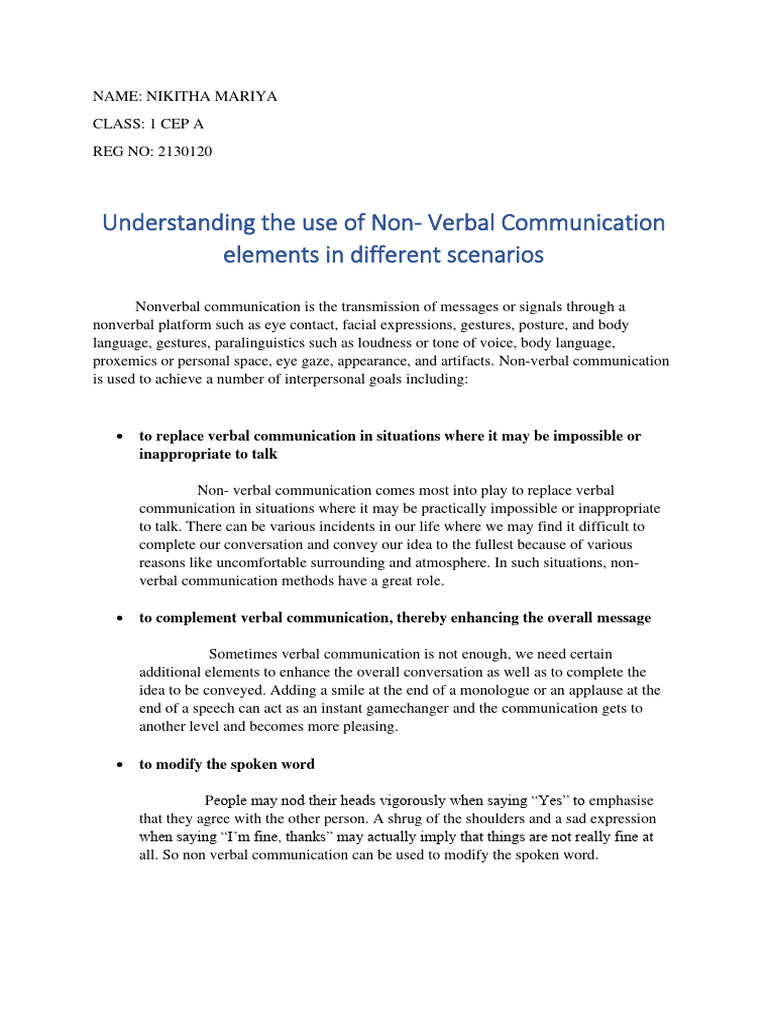 Regulating Conversation with Nonverbal Cues | PDF | Nonverbal ...