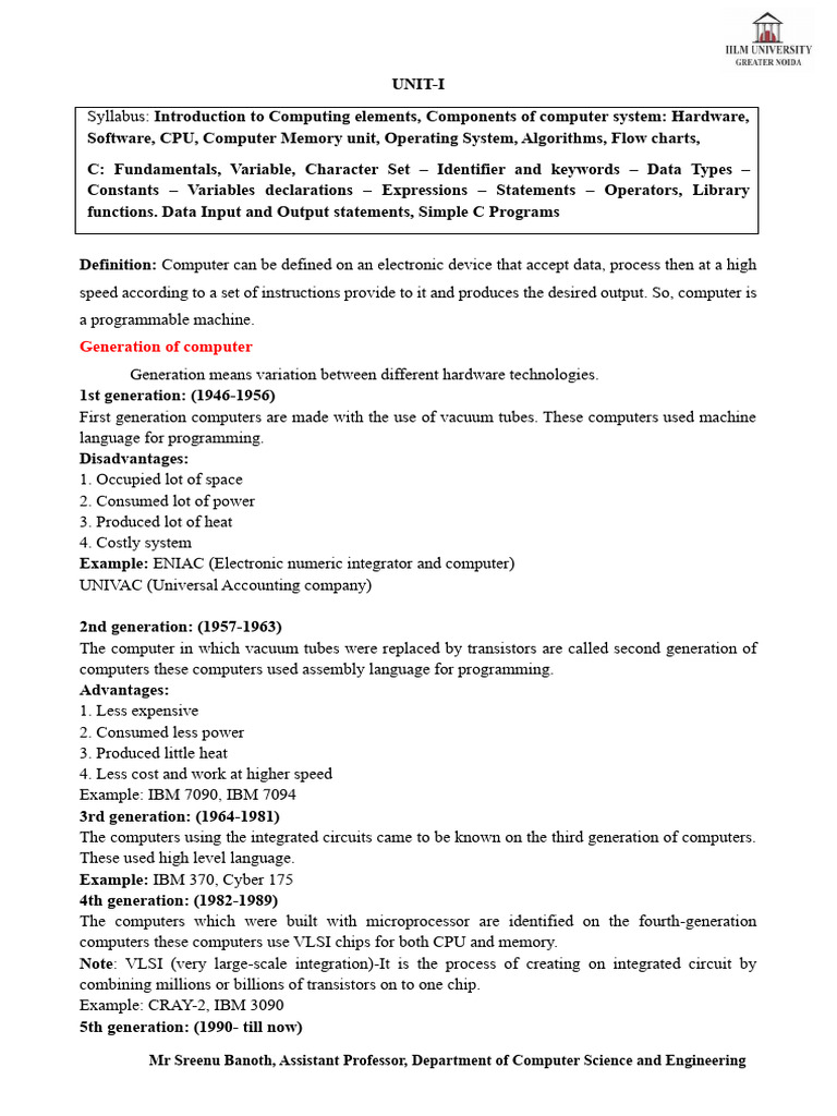 PPS Unit-1 | PDF | Computer Data Storage | Read Only Memory PPS Unit-1 | PDF | Computer Data Storage | Read Only Memory