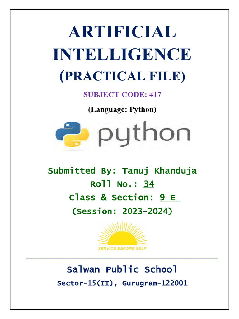 G-9 AI Practical Assessment (Python) 2023-24 | PDF | Fahrenheit | Python (Programming Language)