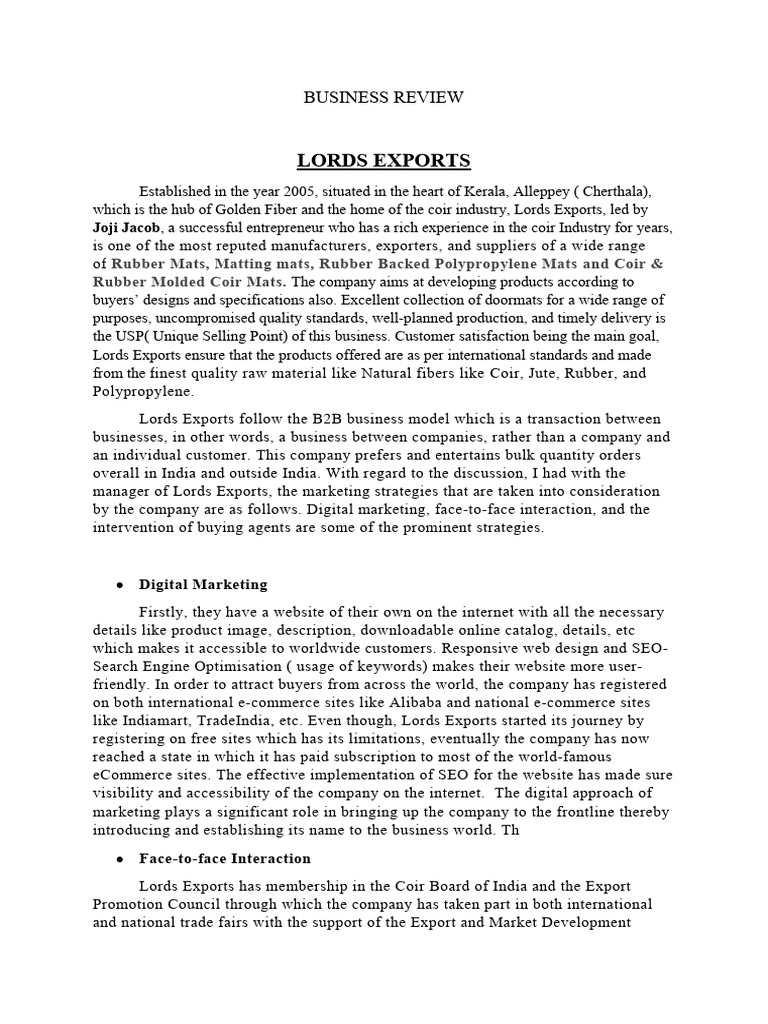 Business Review | PDF | E Commerce | Search Engine Optimization