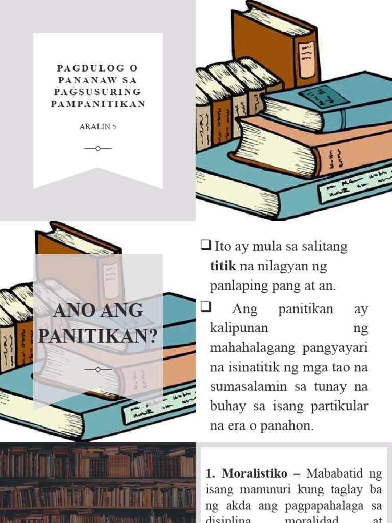 PAGDULOG O PANANAW SA PAGSUSURING PAMPANITIKAN Aralin 5 | PDF