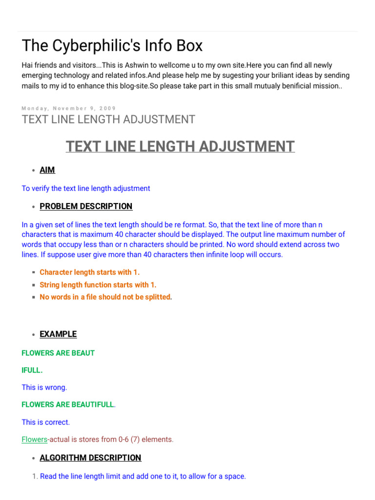 Text Line Length Adjustment in C | PDF | String (Computer Science ...