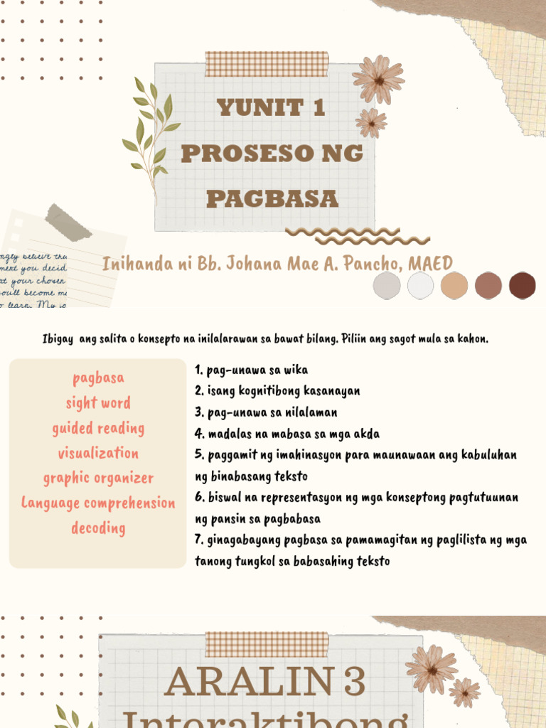 Yunit 1 Aralin 3 4 | PDF