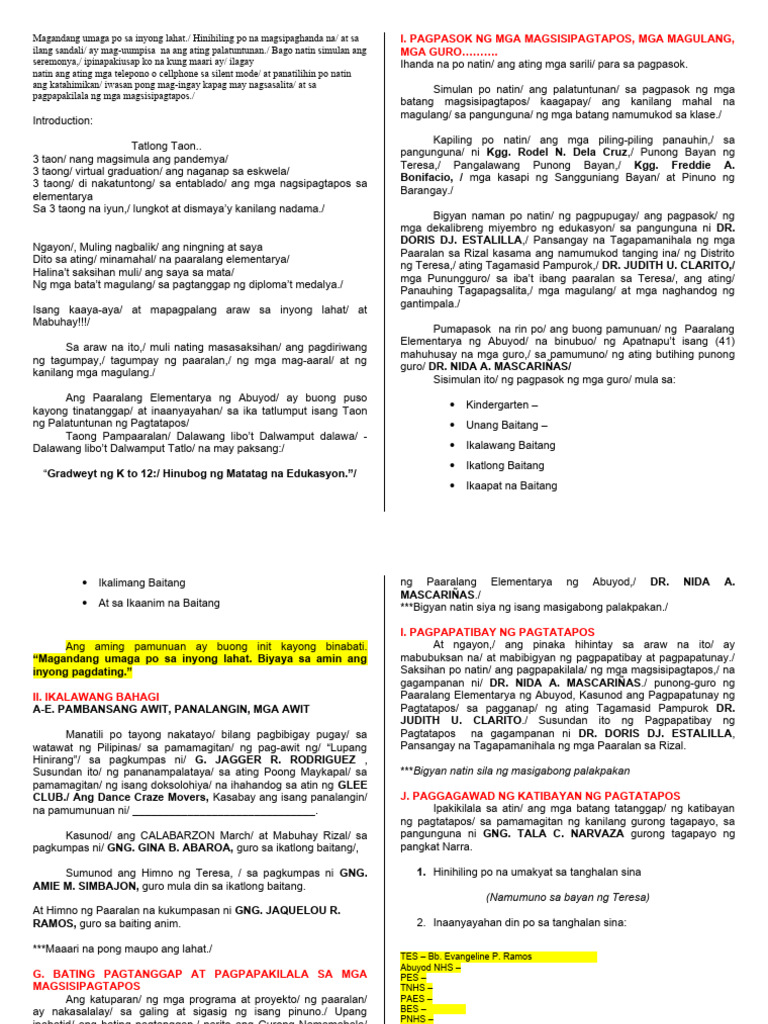 2023 Grad Script | PDF