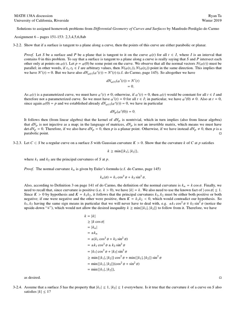 Differential Geometry of Curves and Surfaces by Manfredo Perdigão Do ...