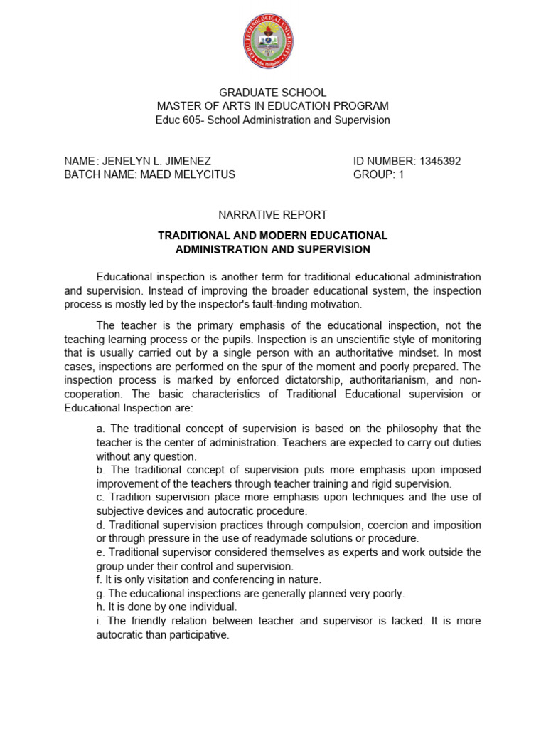 Educ 605 Topic Narrative Report | PDF | Leadership | Teachers