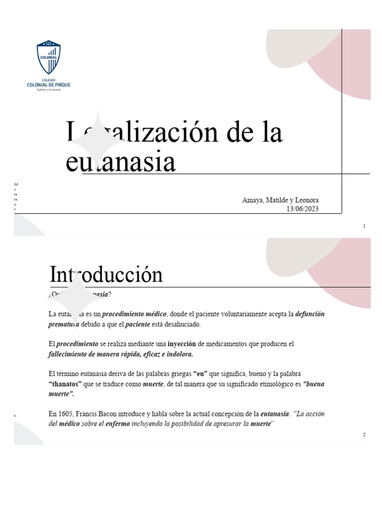 Presentación Eutanasia | PDF