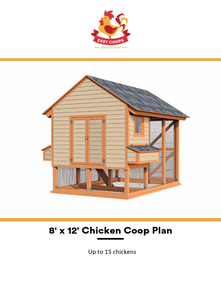 12x8 Chicken Coop Plan Free | PDF | Framing (Construction) | Civil ...