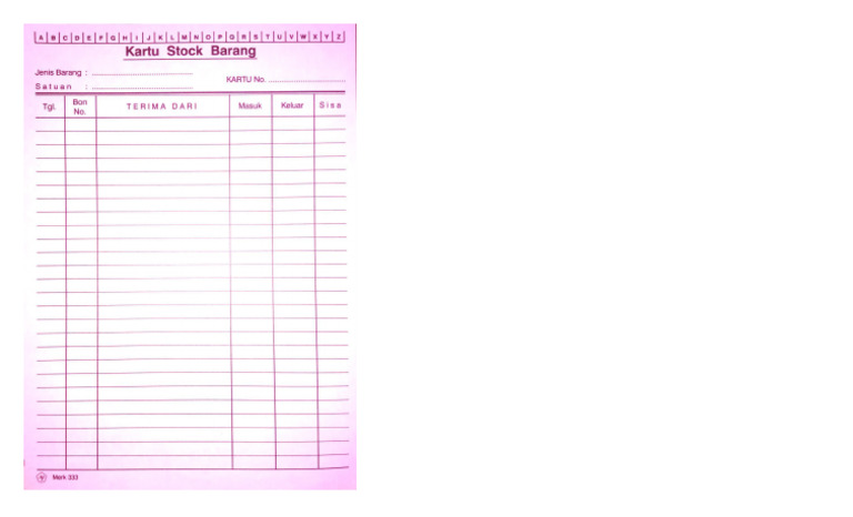 Kartu Stok | PDF