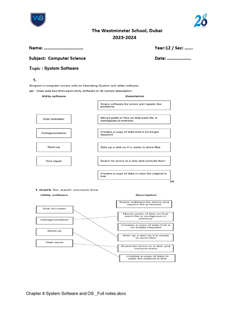 Chapter 8 System Software And Os Full Notes Pdf Graphical User Interfaces Operating System