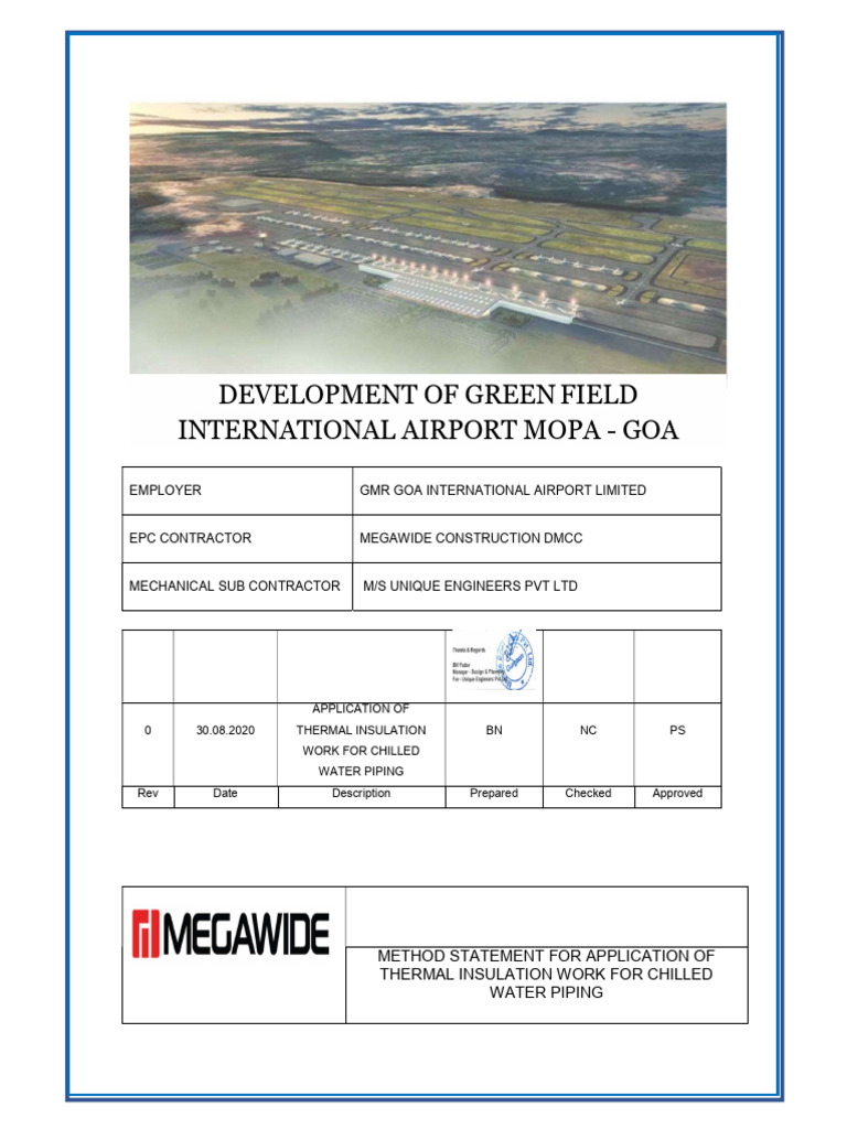 04 Method of Statment - Chilled Water Pipe Insulation - PS | Download Free PDF | Pipe (Fluid ...