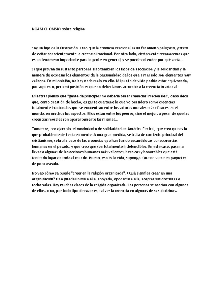 Chomsky: Creencias y Religión Organizada | PDF | Ciencia y matemáticas