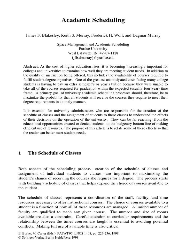 Academic Scheduling Article | PDF | Probability Distribution | Scheduling (Computing)