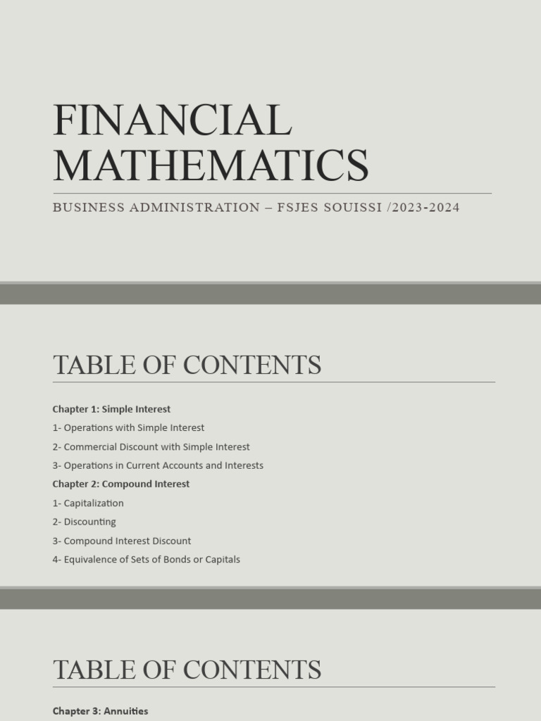 Financial Mathematics | PDF | Interest | Interest Rates
