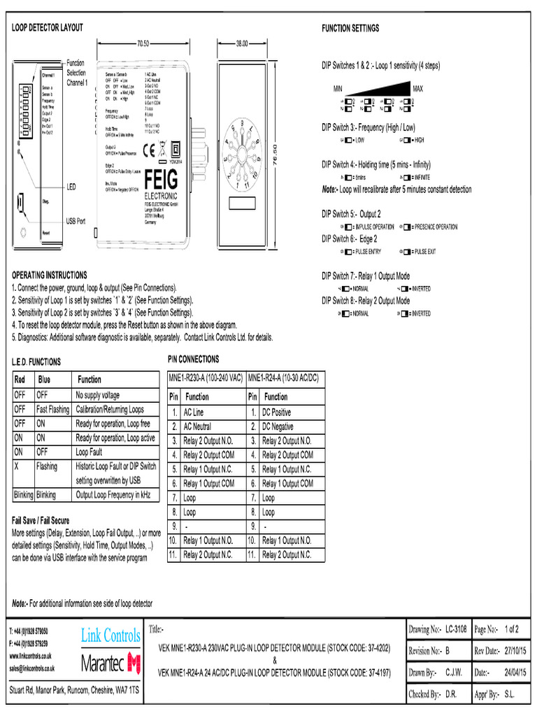 FEIG - 1 Channel - 230v - Loop Detector | PDF