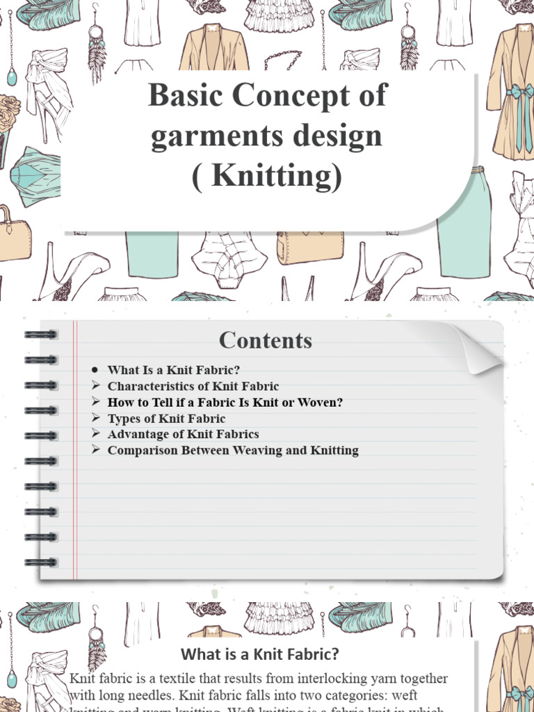 Class - 1&2 Basic Concept of Garments Design (Knitting) | PDF ...