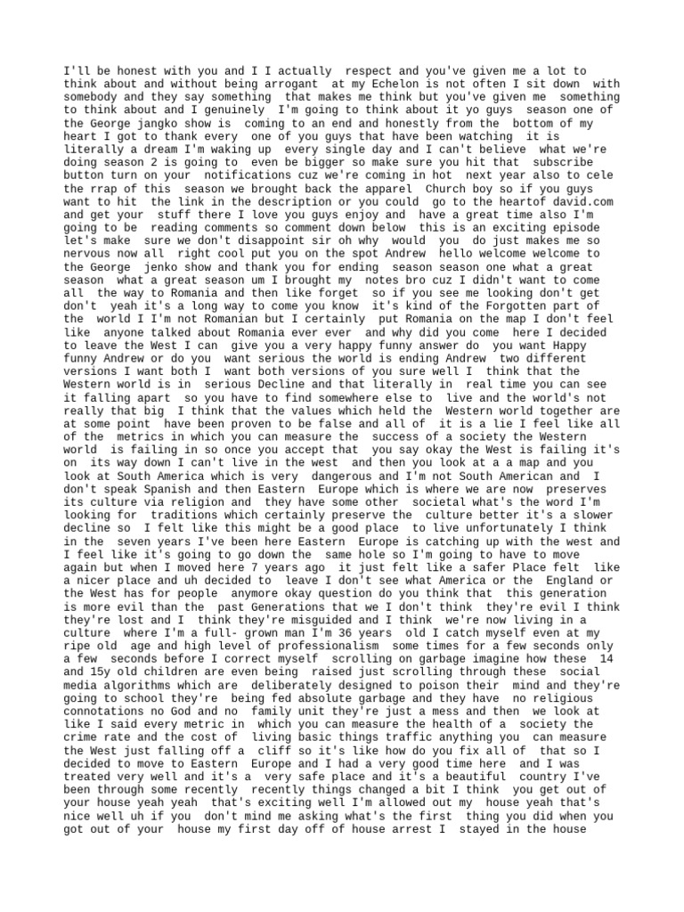 (English) The Andrew Tate Interview - PART 1 - EP. 47 (DownSub - Com) | PDF | Cost Of Living ...