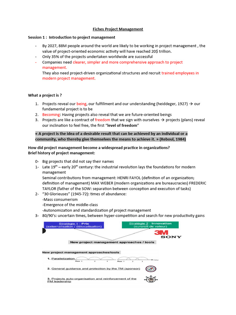 Fiches Project Management | PDF | Risk | Risk Management