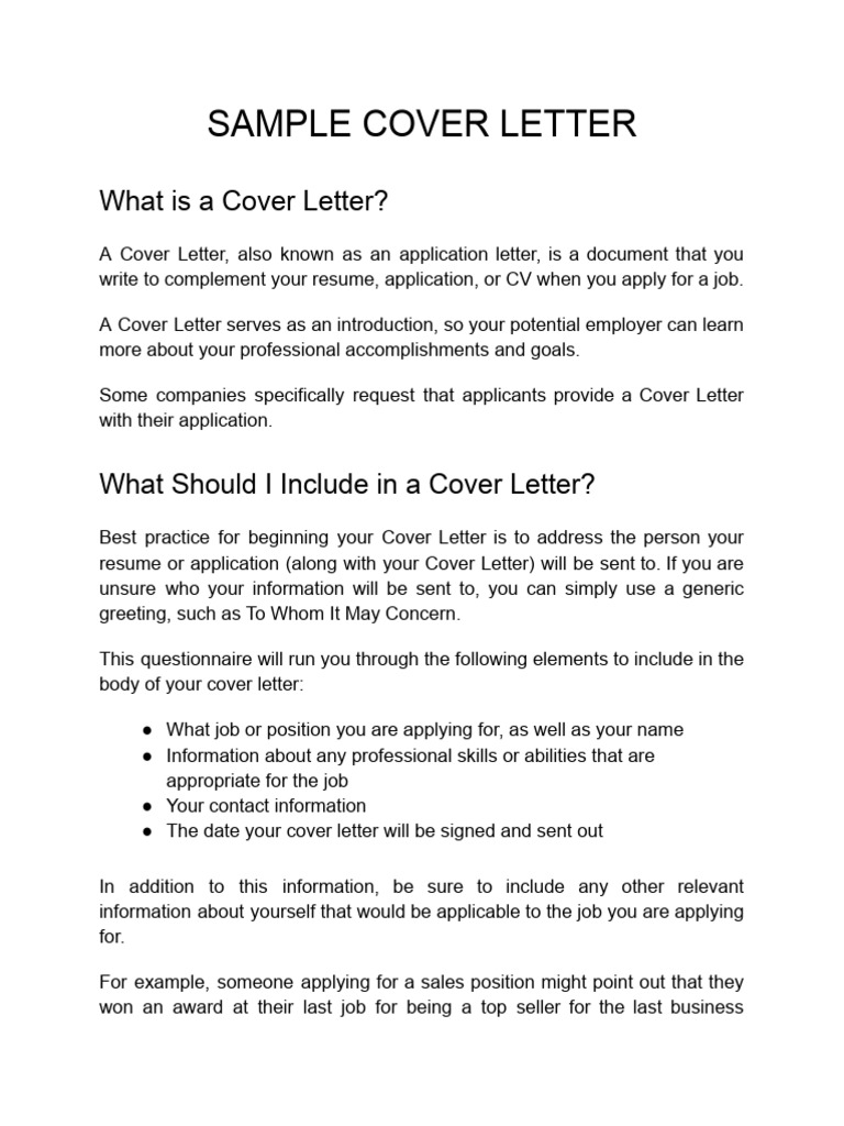 Sample Cover Letters | PDF | Résumé