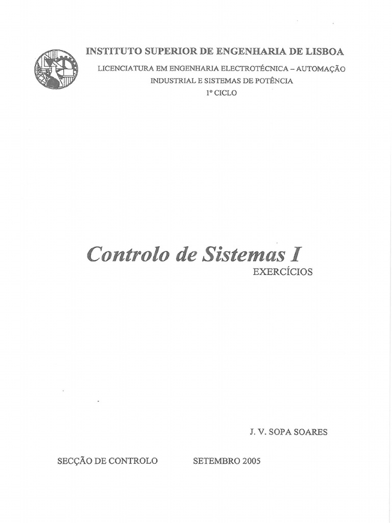 Controlo de Sistemas - Exercícios | PDF