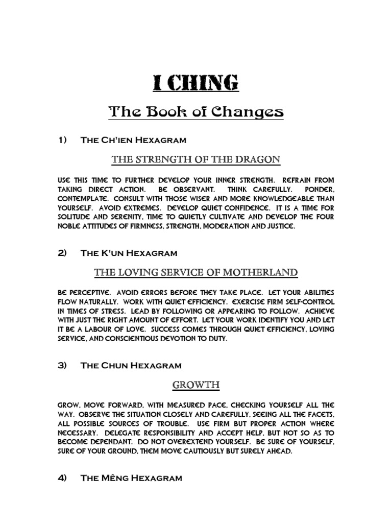 I Ching Hexagrams: Guidance & Wisdom | PDF | Self Control | Self-Management