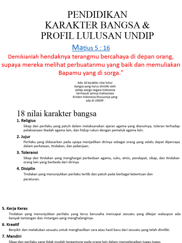 14.. Pendidikan Karakter Bangsa & Profil Lulusan Undip | PDF ...