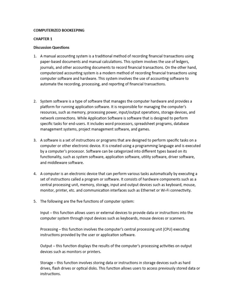 Discussion Questions | PDF | Software | Computer Hardware