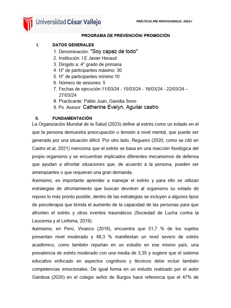 Esquema Programa Prevencion-Promocion | PDF | Empatía | Suicidio