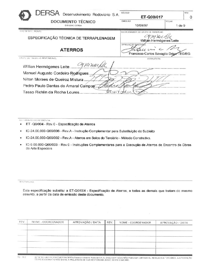 ET Q00 017R00 - Aterros | PDF | Solo | Erosão