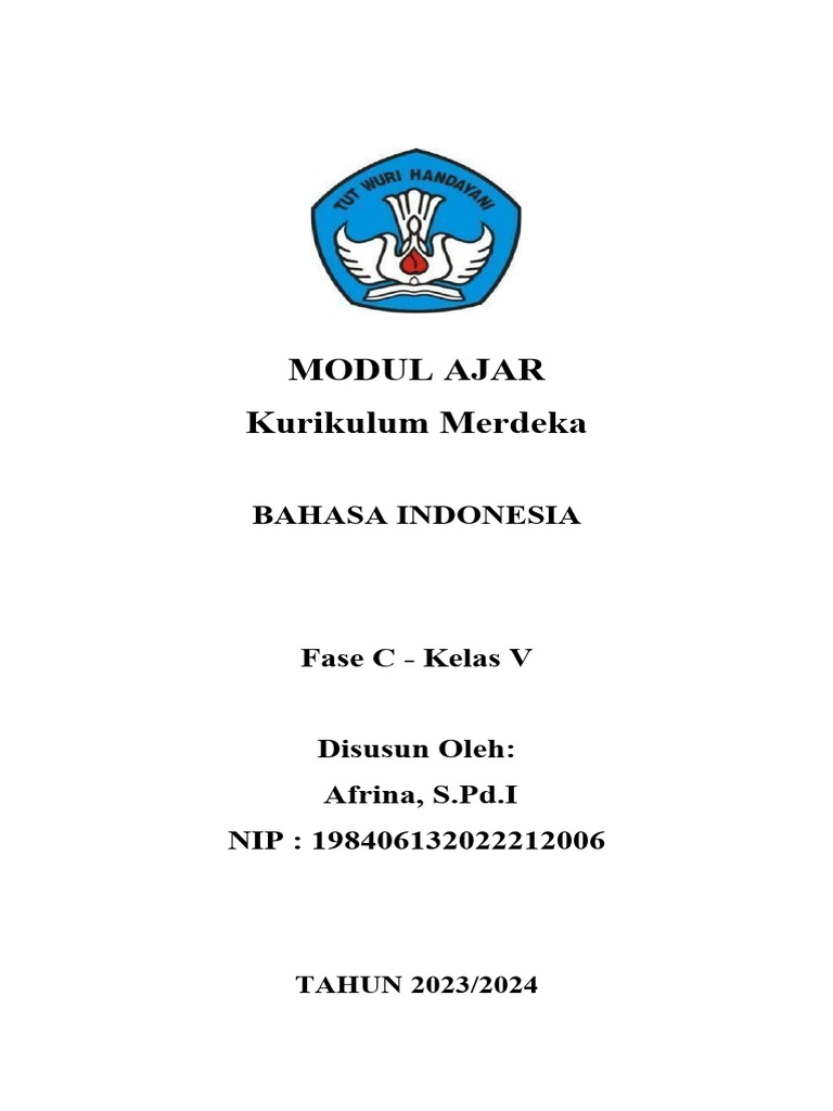 Modul Ajar Bahasa Indonesia - MODUL AJAR BAHASA INDONESIA KELAS V ...