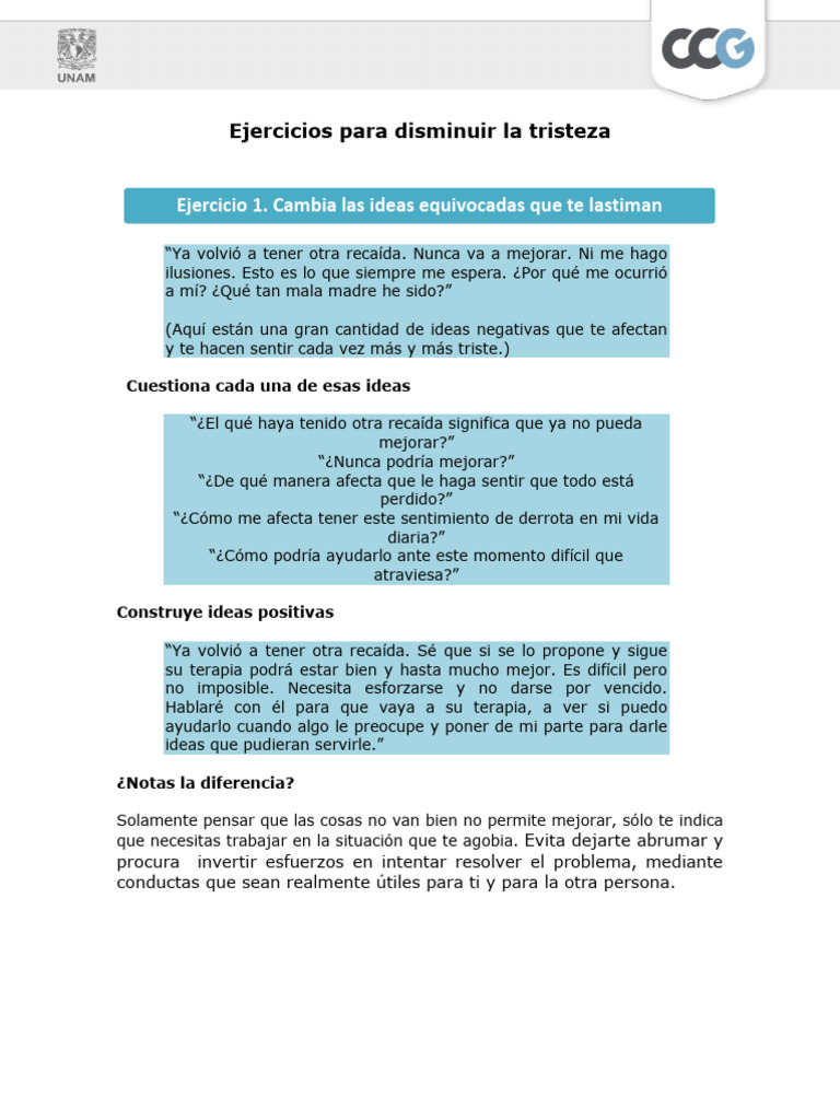 Ejercicios Trizteza | Descargar gratis PDF | Sicología