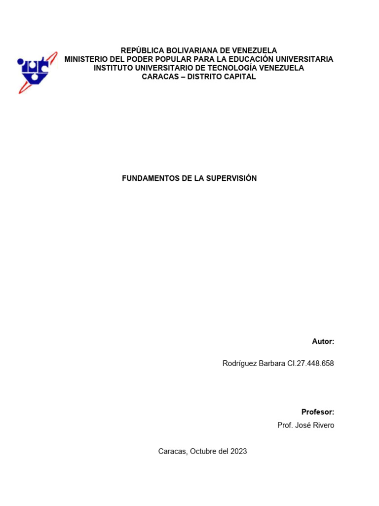 Fundamentos de La Supervision | PDF | Liderazgo | Cognición
