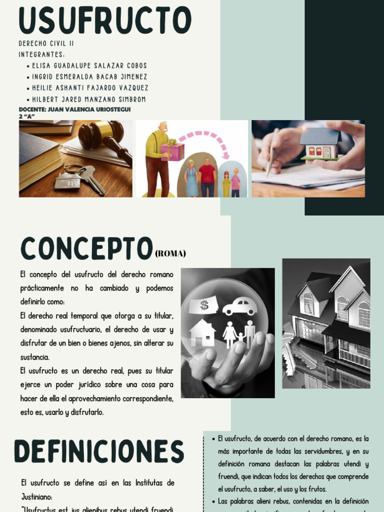 USUFRUCTO | PDF | Propiedad | Derecho Civil (Common Law)
