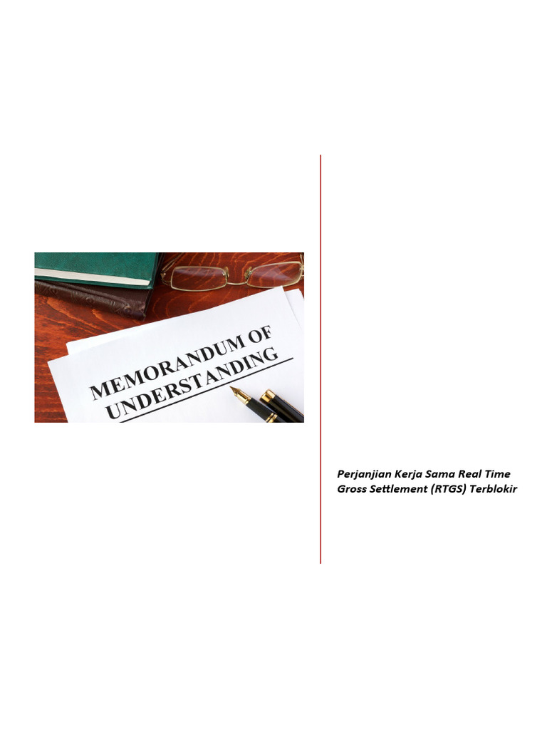 MoU Kerja Sama RTGS Terblokir | PDF | Pengelolaan Keuangan & Uang | Bisnis