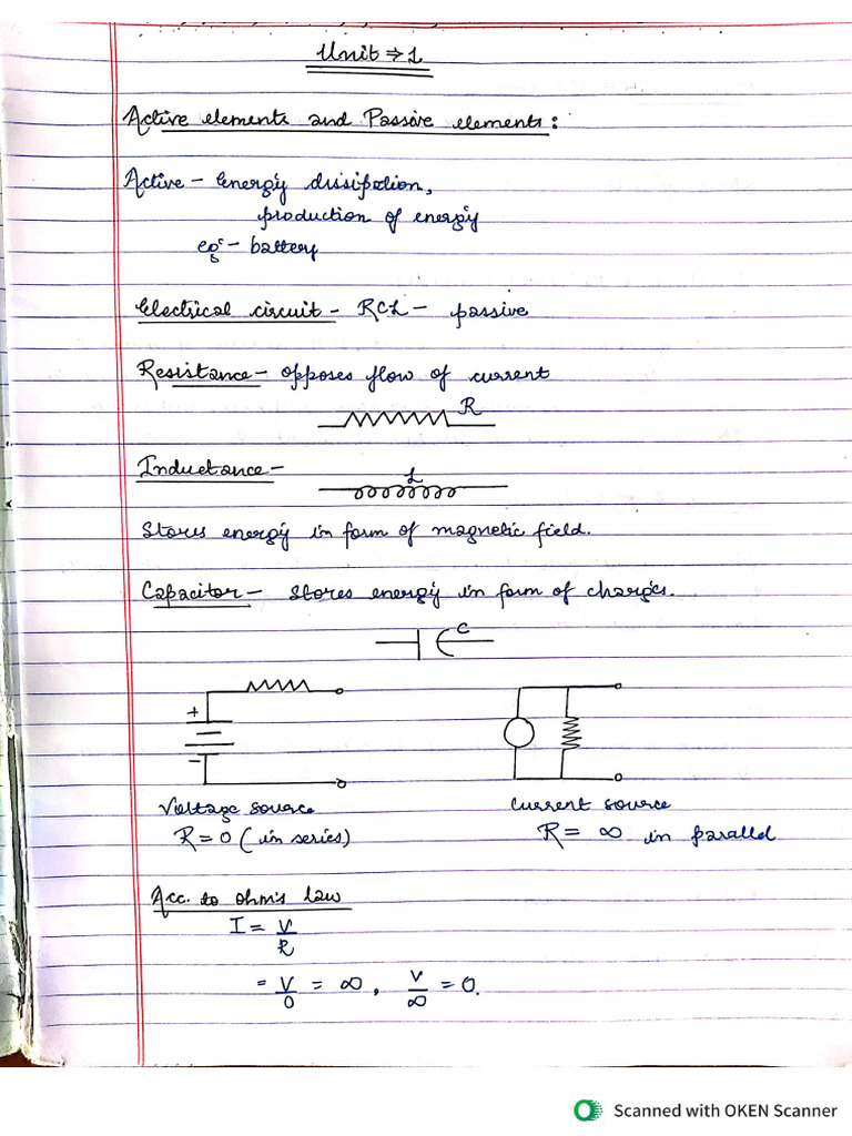 Unit 01 Concept of DC Networks & Theorem (Hand Written Class Notes of ...